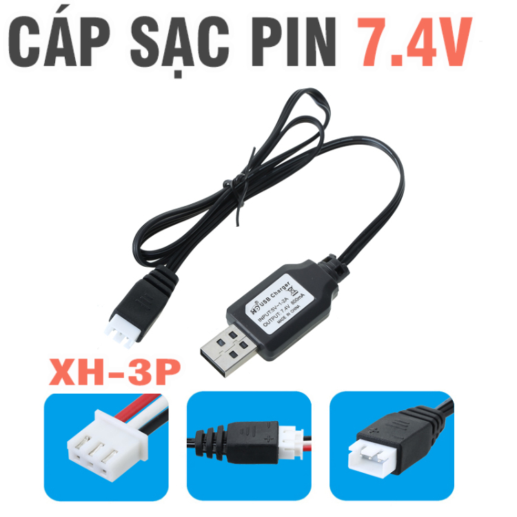 Cáp sạc pin 2S 7.4v 1000mah đầu nối XH-3P (XH3P) cho xe mô hình điều ...