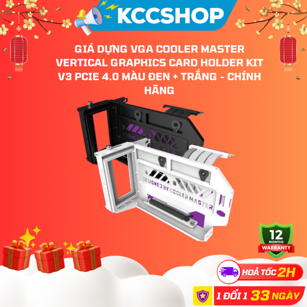 Giá dựng VGA Cooler Master Vertical Graphics Card Holder Kit V3 PCIe 4. ...