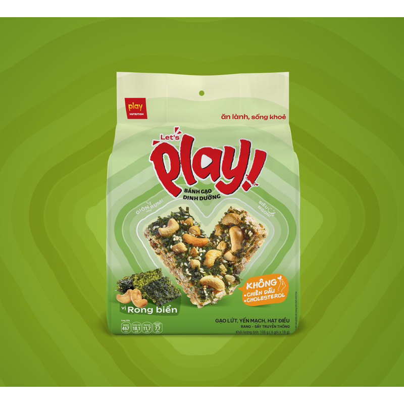 [Play] Túi Bánh Gạo Dinh Dưỡng 108g (6 bánh x 18g) (Vị Rong biển ) | Shopee Việt Nam