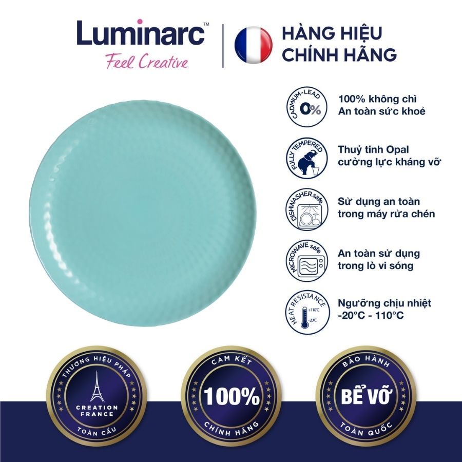 Bộ 6 Đĩa Thuỷ Tinh Luminarc Pampille Xanh Ngọc | Shopee Việt Nam