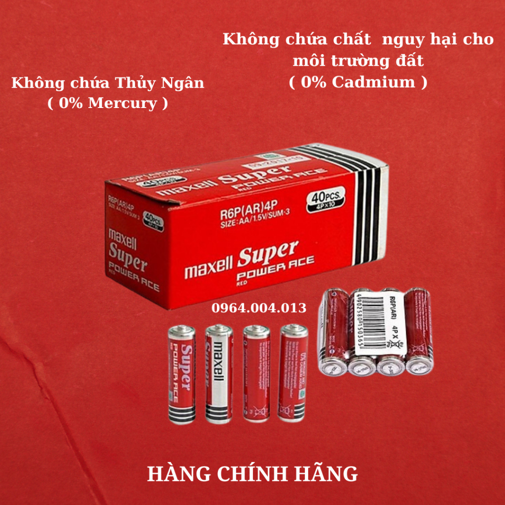 Pin Maxell Super Đỏ AA (2A) 1.5V cao cấp bền gấp 8 lần pin thông thường ...