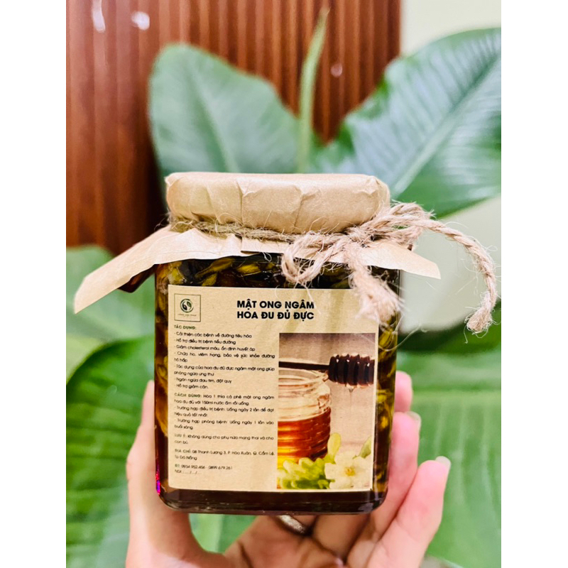 Mật ong ngâm hoa đu đủ đực (chuẩn mật ong rừng và hoa đu đủ đực tự ...