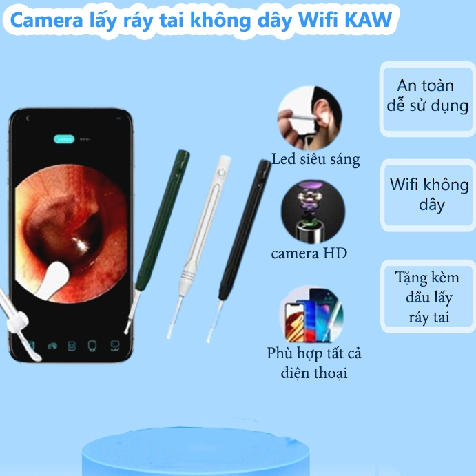 Camera Nội Soi Tai Wifi siêu nhỏ Corisu 3.9mm Kết Nối Điện Thoại ios ...