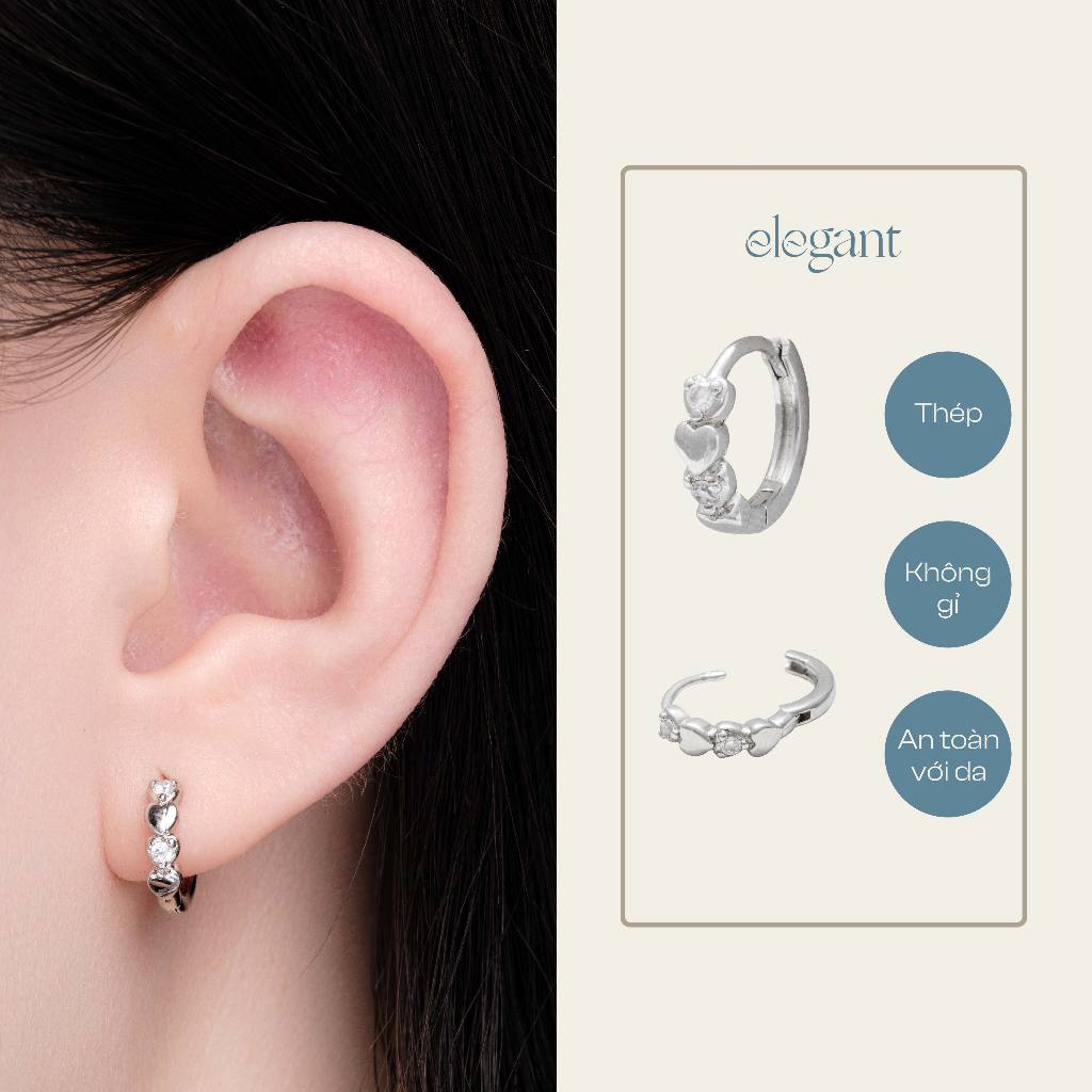 Khuyên tai vòng đá 8mm DOUBLE HEART RING Elegant (Giá 1 chiếc) | Shopee ...