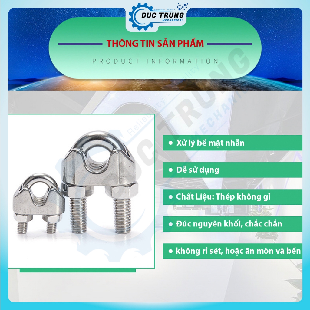 Ốc Siết Cáp [THÉP KHÔNG GỈ 304] - Ø 5, 8mm - Khóa Cáp - Cóc Kẹp Cáp ...