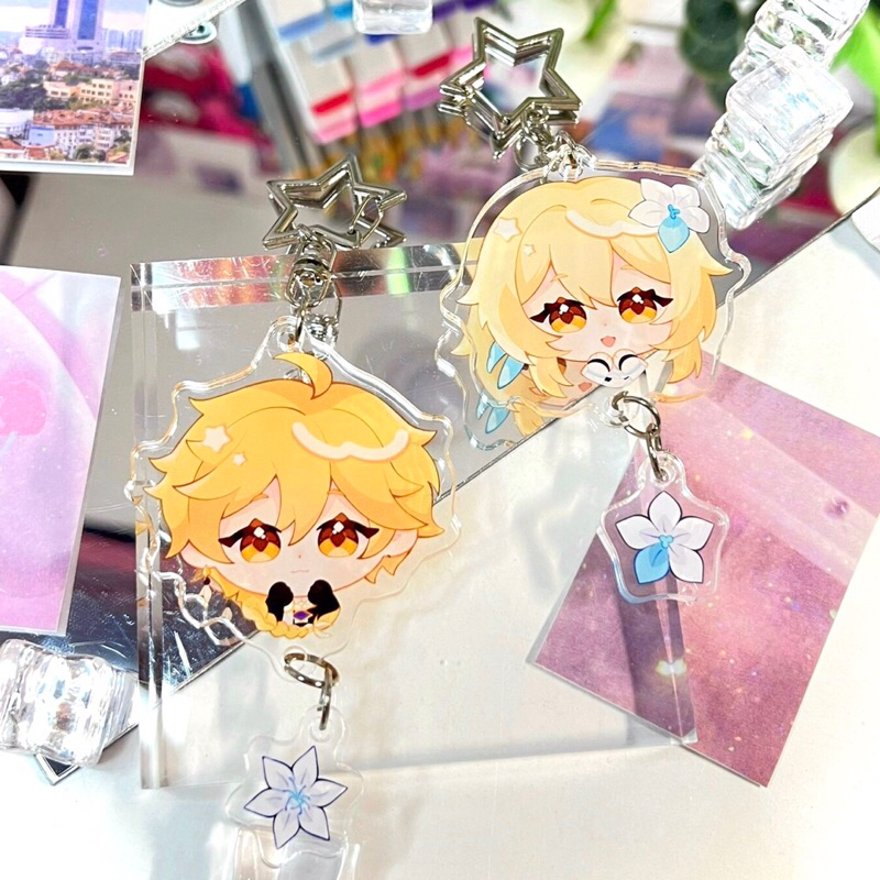 [Genshin Impact] keychain (móc khoá) chibi 2 mảnh và Sticker | Shopee ...