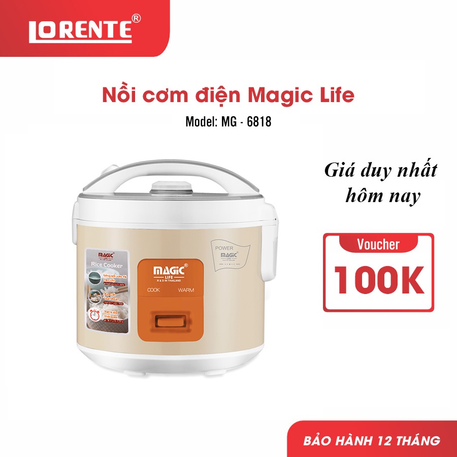 Nồi cơm điện Magic Life MG - 6818 ( Dung tích 1.8lit ) | Shopee Việt Nam