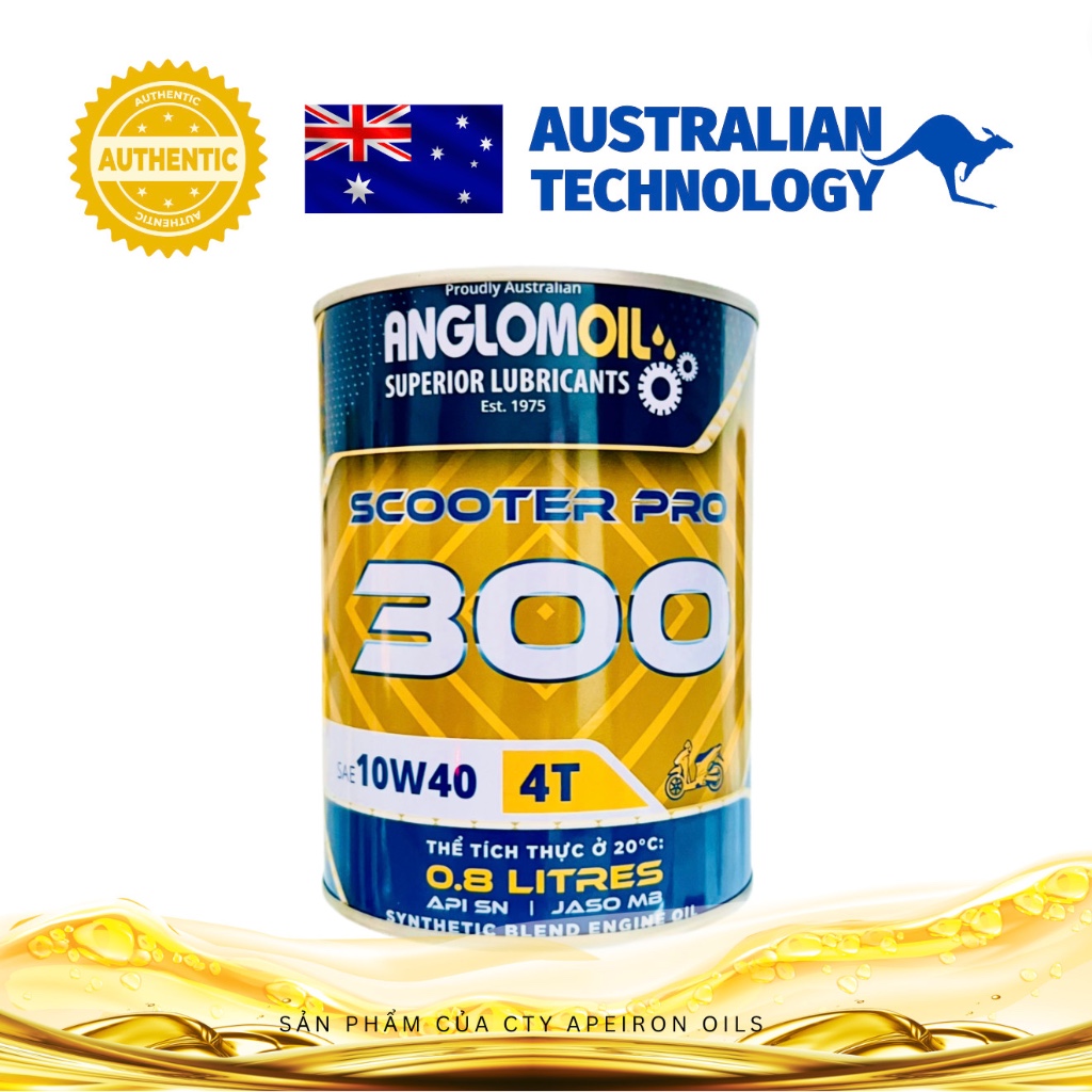Dầu nhớt Anglomoil - Scooter Pro 300 | SAE 10W-40 | 0,8 Lít - Nhớt dành cho xe tay ga | Shopee ...