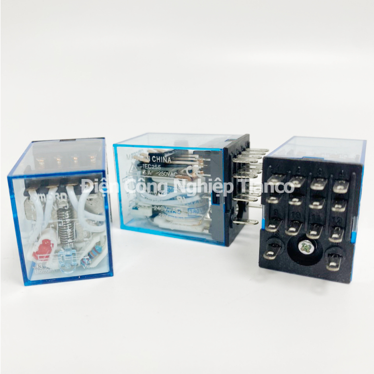 Rơ le trung gian MY4NJ Relay kiếng 14 chân AC380V AC220V, DC12V, DC24V | Shopee Việt Nam