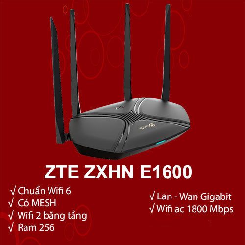 QSD Bộ phát WIFI6 ZTE ZXHN E1600 Ax1800az H3601, router wifi6 có hỗ trợ ...