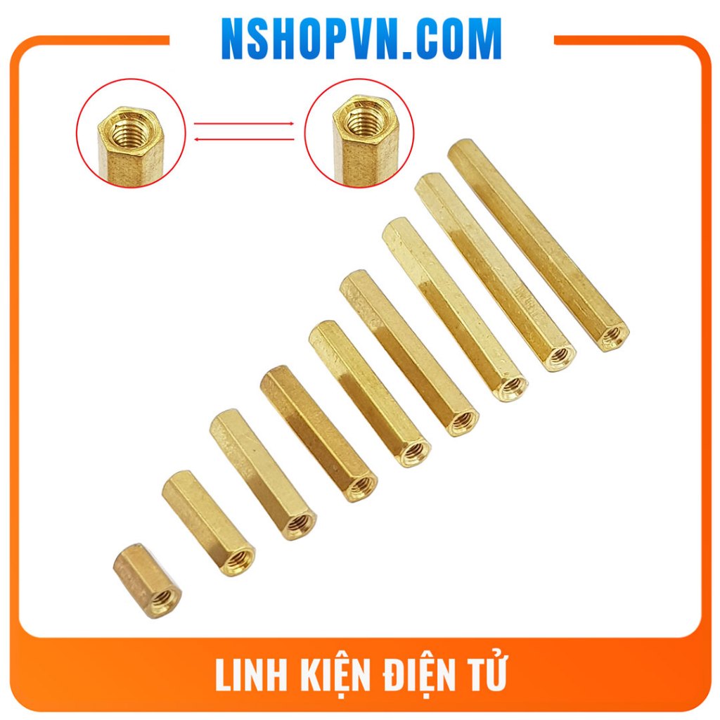 Trụ đồng cái cái M3 5mm | 8mm | 10mm | 12mm | 15mm | 20mm | 22mm | 25mm | 30mm | 35 mm | 40mm ...