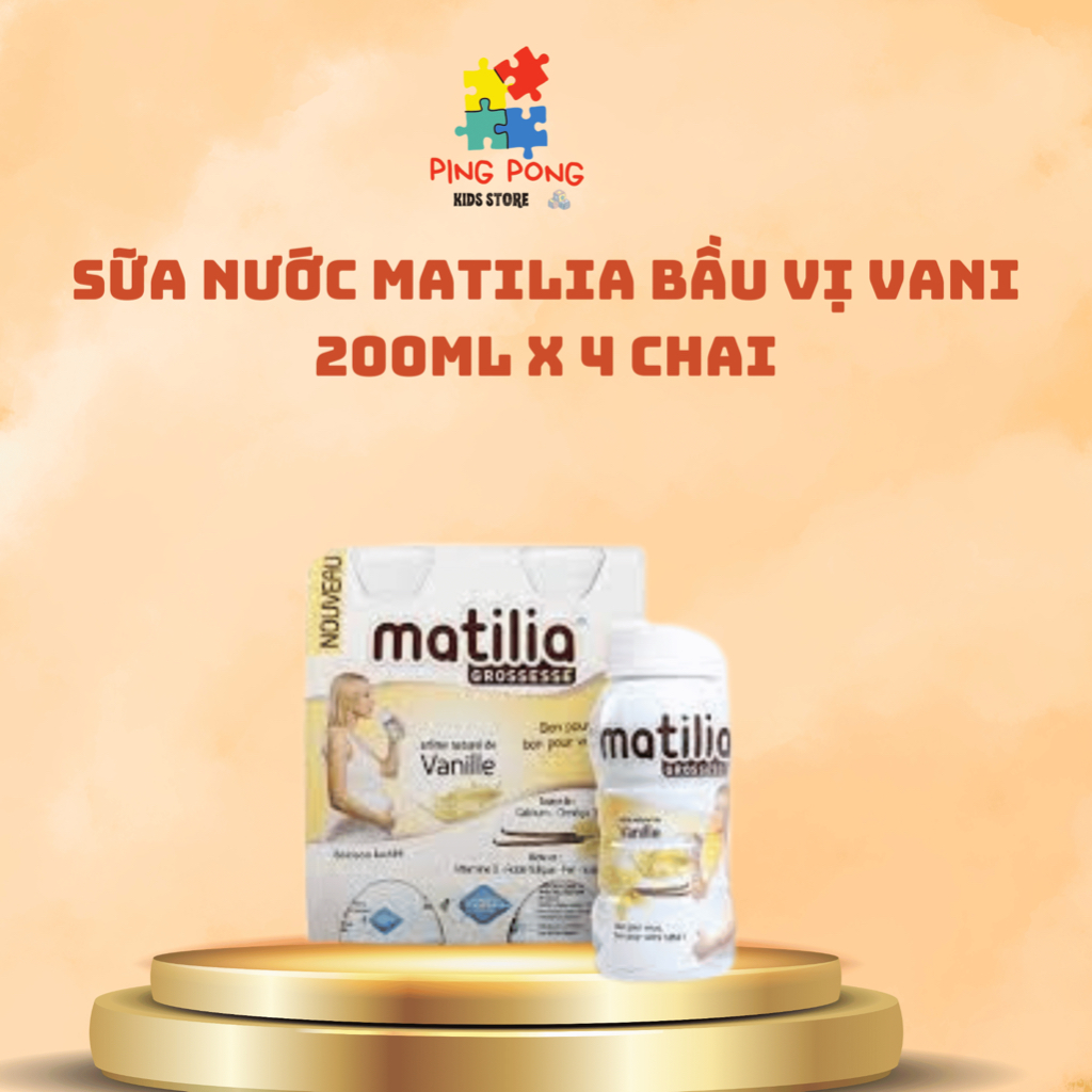 Sữa nước Matilia bầu vị vani/socola 200ml x 4 chai | Shopee Việt Nam