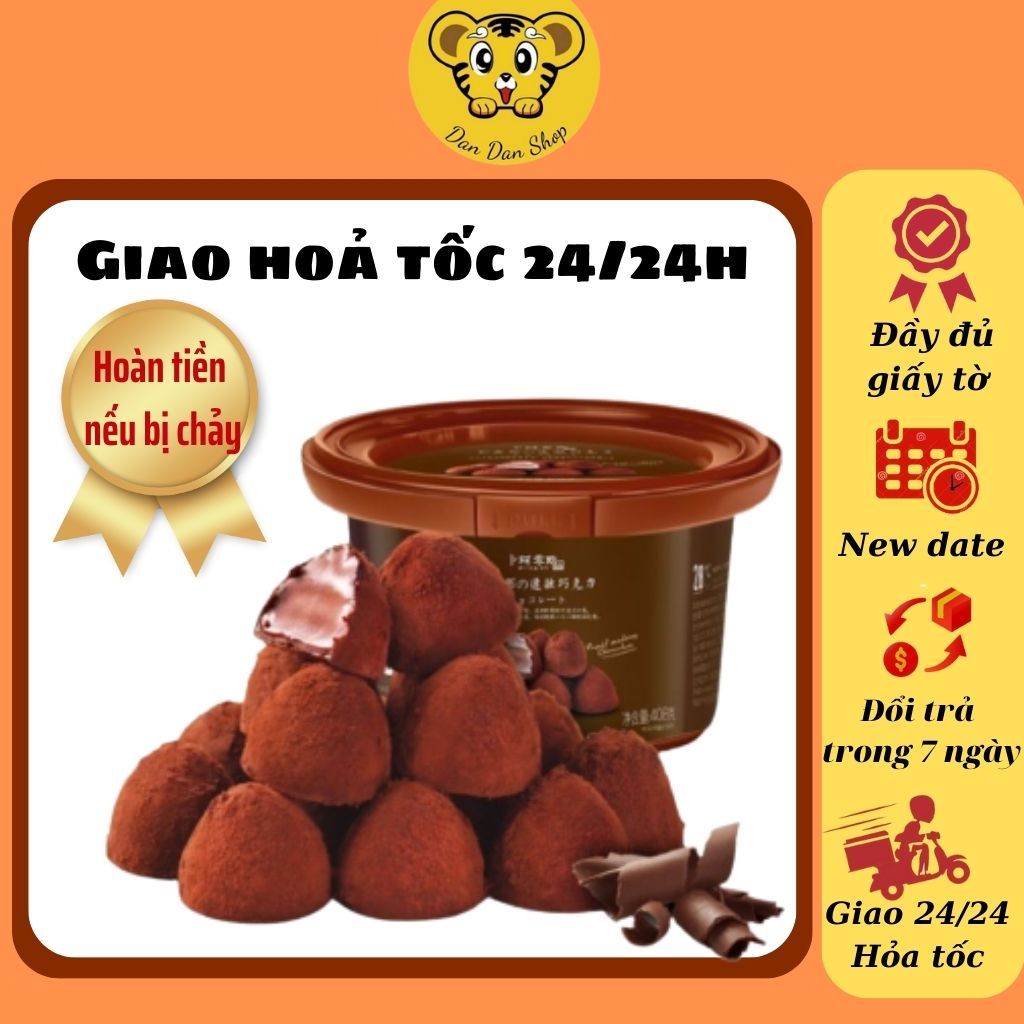 Socola nama, chocolate tươi phủ bột cacao hộp 408 gram khoảng 80 viên ...