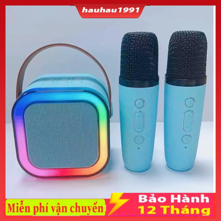 Loa Bluetooth Karaoke Mini K12 ,D1Siêu Hay, Kèm 2 Micro Mini, Chất Âm ...
