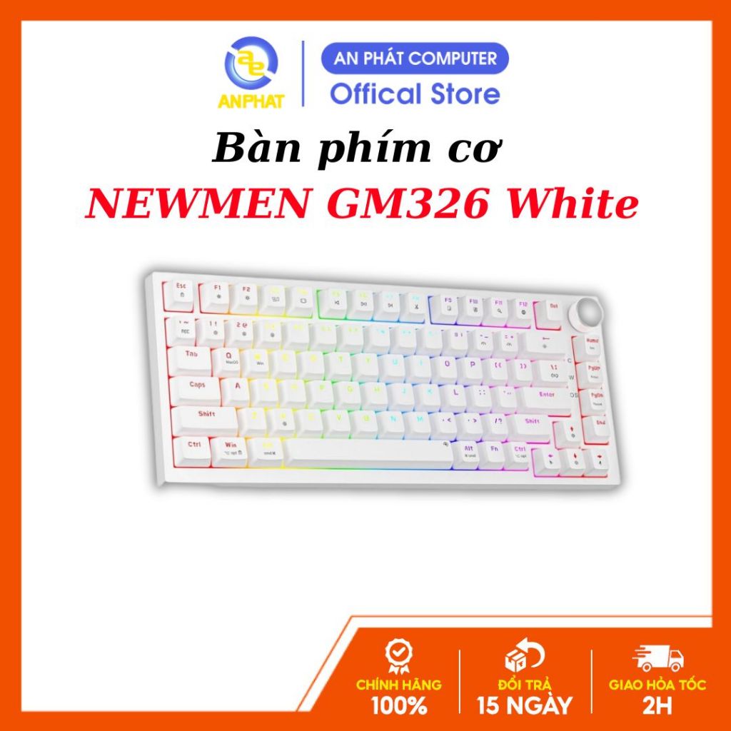 Bàn phím cơ NEWMEN GM326 White Brown switch - Bảo hành 24 tháng | Shopee Việt Nam