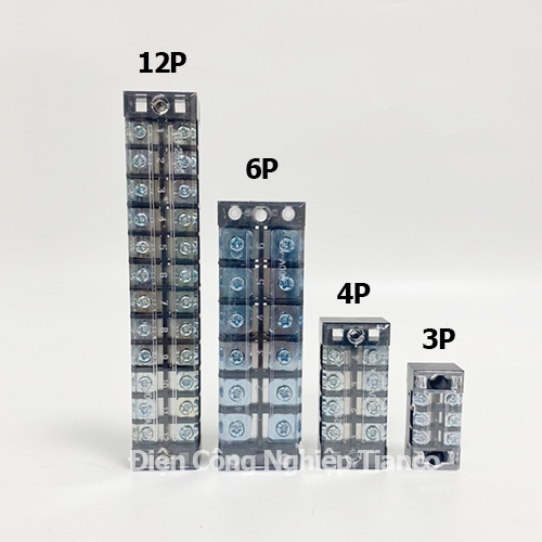 Cầu Đấu Điện Domino Các Loại 3P/4P/5P/6P/8P/10P/12P/15P/20P có ốc vít và tấm lắp chống rỉ, chịu ...