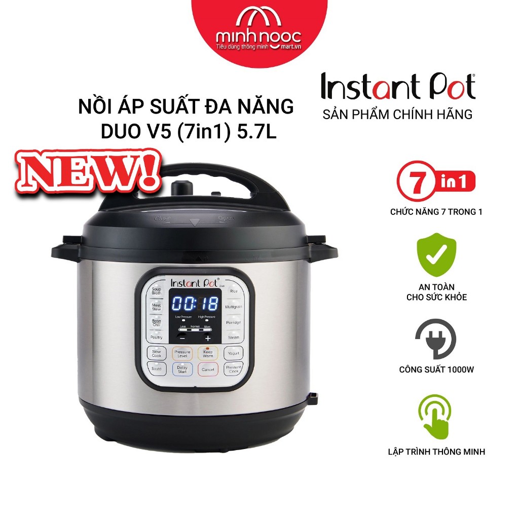 [BẢN CHÍNH HÃNG] Nồi Áp Suất Điện Đa Năng Instant Pot Duo V5-7in1_Essential 60 9in1_Instant ...