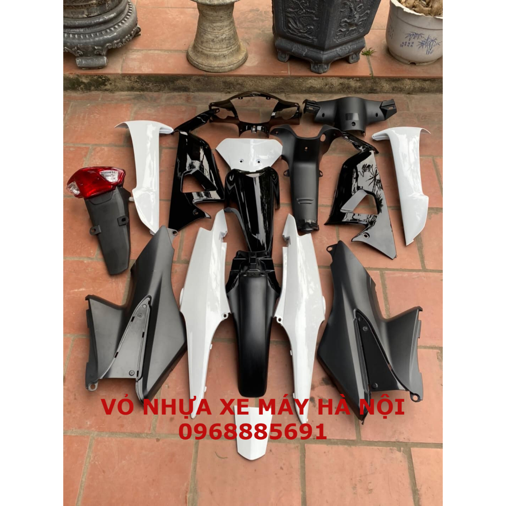 VỎ WAVE A 50-100CC TRẮNG PHỐI ĐẦU DÈ ĐEN | Shopee Việt Nam