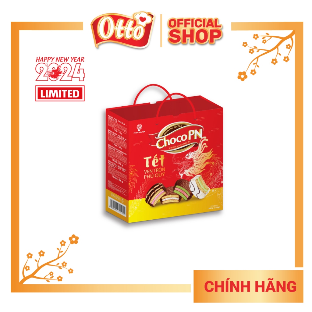 HỘP QUÀ TẾT 2024 | Bánh phủ sôcôla Vẹn Tròn Phú Quý - Choco PN 300g ...