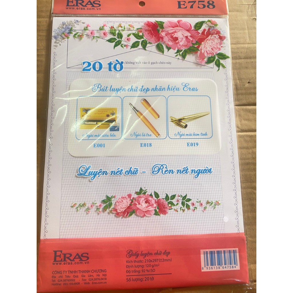 Giấy Viết Chữ Đẹp Có Tiêu Đề - Giấy Luyện Viết Chữ Đẹp A4 Eras E758 ...