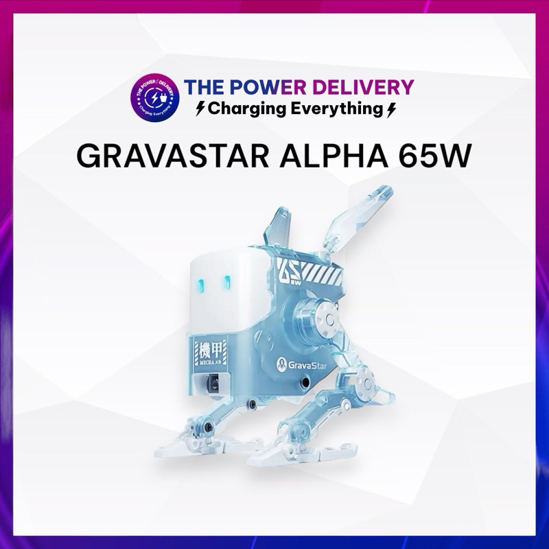 Củ sạc nhanh GravaStar ALPHA65 GAN 65W thiết kế độc đáo hình Robot 2C ...