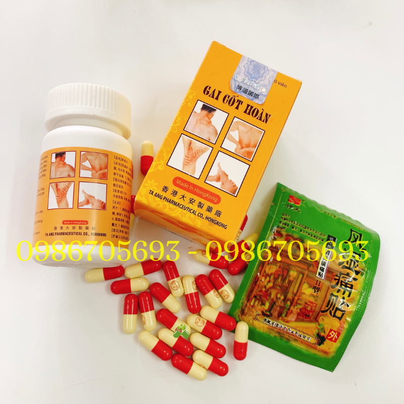 Gai Cốt Hoàn HK viên chữ, có miếng cao dán xanh - Hộp 60 viên | Shopee ...