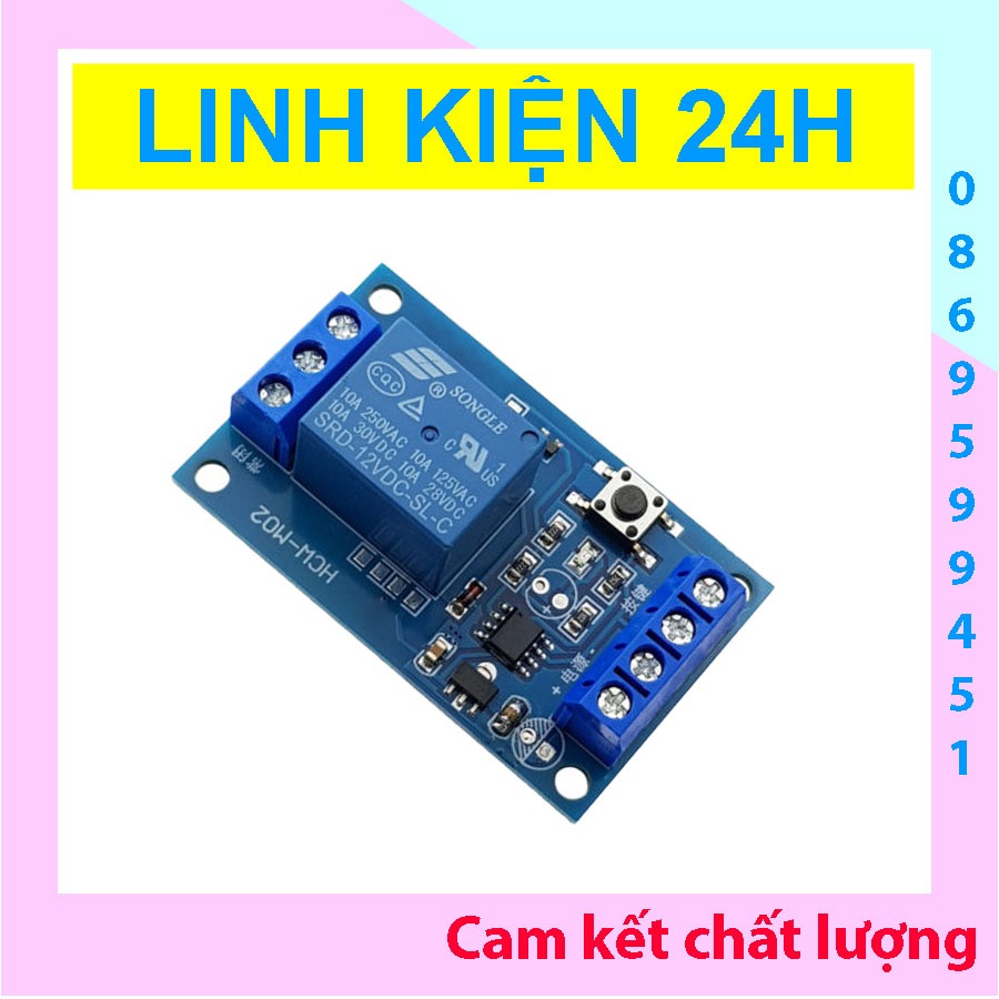 Module kích hoạt relay bằng nút nhấn - Mạch bật tắt relay bằng nút nhấn ...