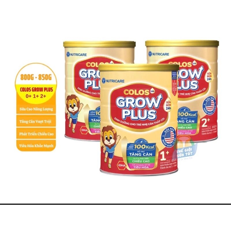 Sữa bột Colos Grow Plus Tăng cân và chiều cao cho trẻ 0+ 1+ 2+ (Lon ...