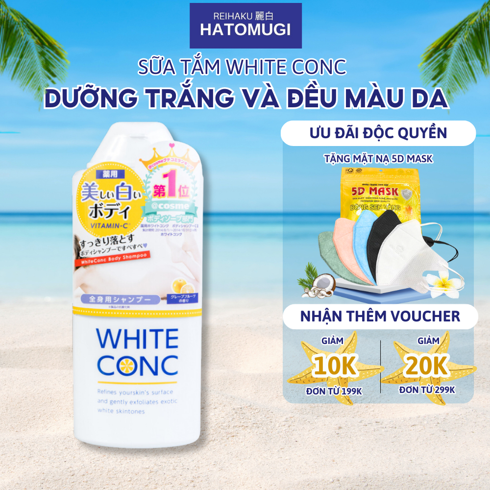 Sữa tắm trắng da White Conc Nhật Bản dưỡng mềm và làm đều màu da ...