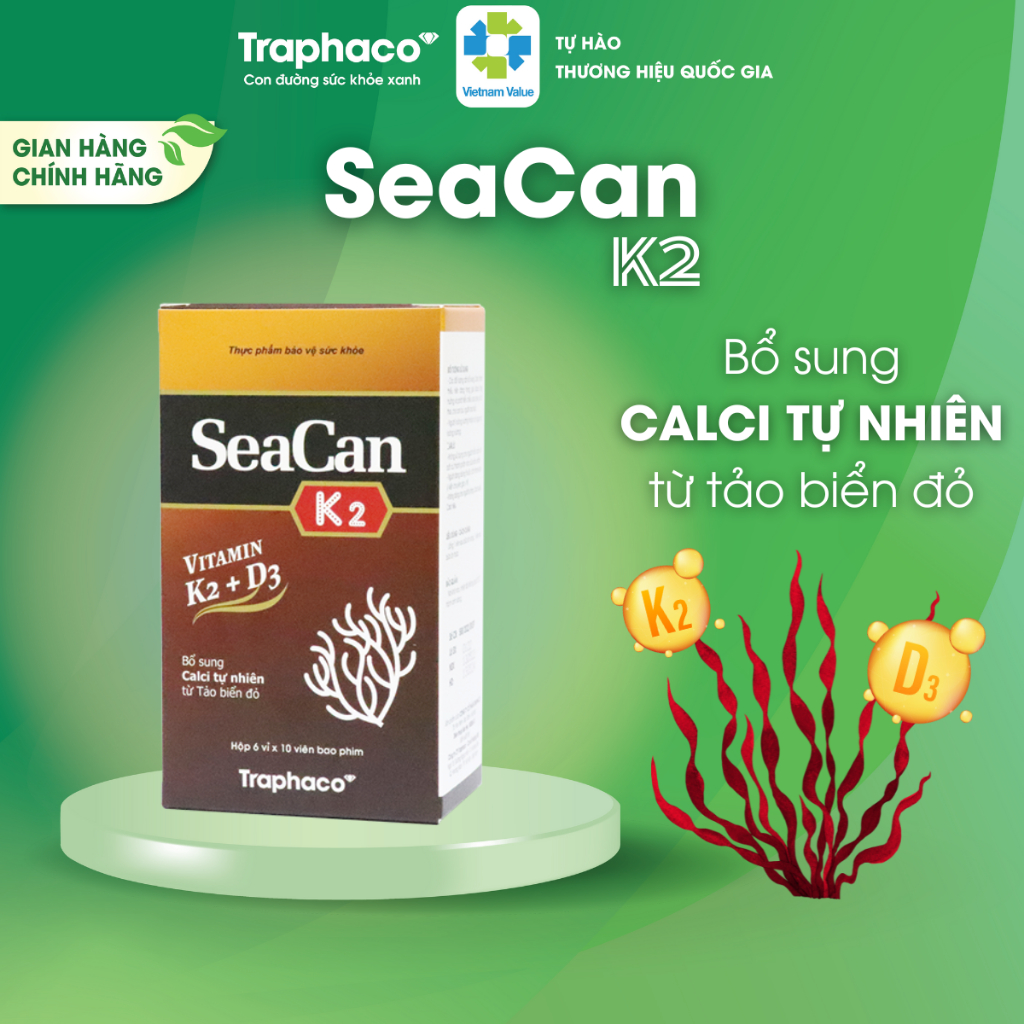 Canxi SEACAN K2 Traphaco Bổ Sung Canxi Tự Nhiên, Giảm Nguy Cơ Còi Xương ...