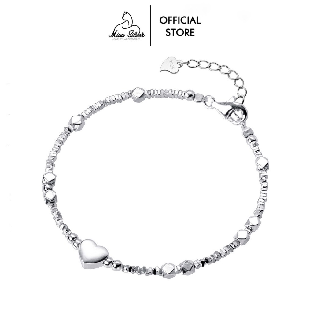 Vòng tay bạc Miuu Silver, lắc tay nữ dạng chuỗi Holoheart | Shopee Việt Nam