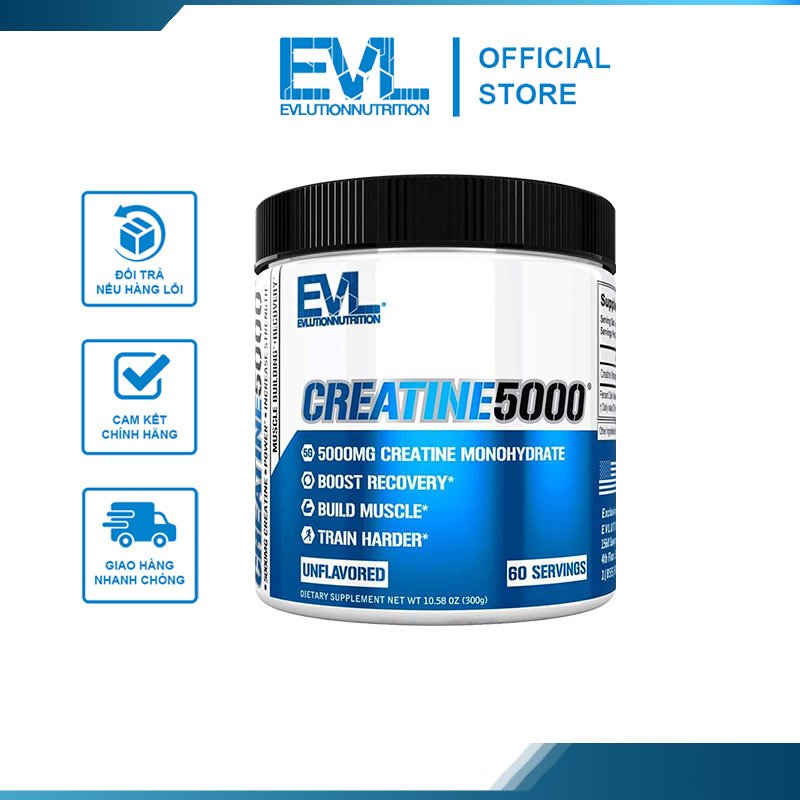 [MALL] Thực Phẩm Bổ Sung EVL CREATINE 5000 300gr 60 lần dùng Giúp Tăng Sức Mạnh Cơ Bắp Và Pump ...