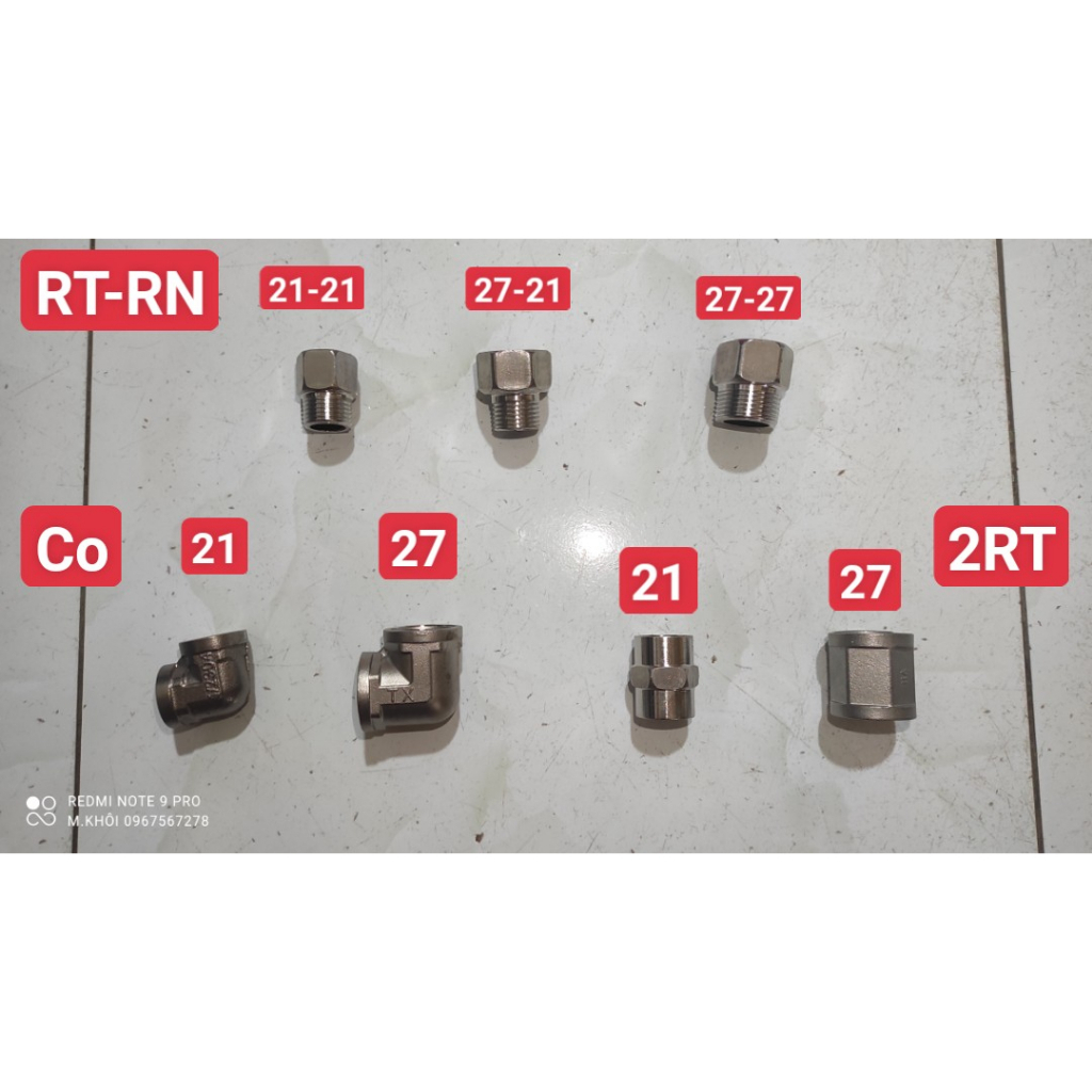 23 loại Đầu nối ren trong ngoài inox ,kép inox, inox 21,27, 34 (giá bán ...