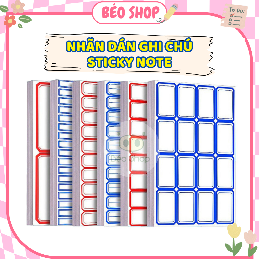 Nhãn dán ghi chú Pkbeoshop sticker sticky note đánh dấu ghi giá phân ...