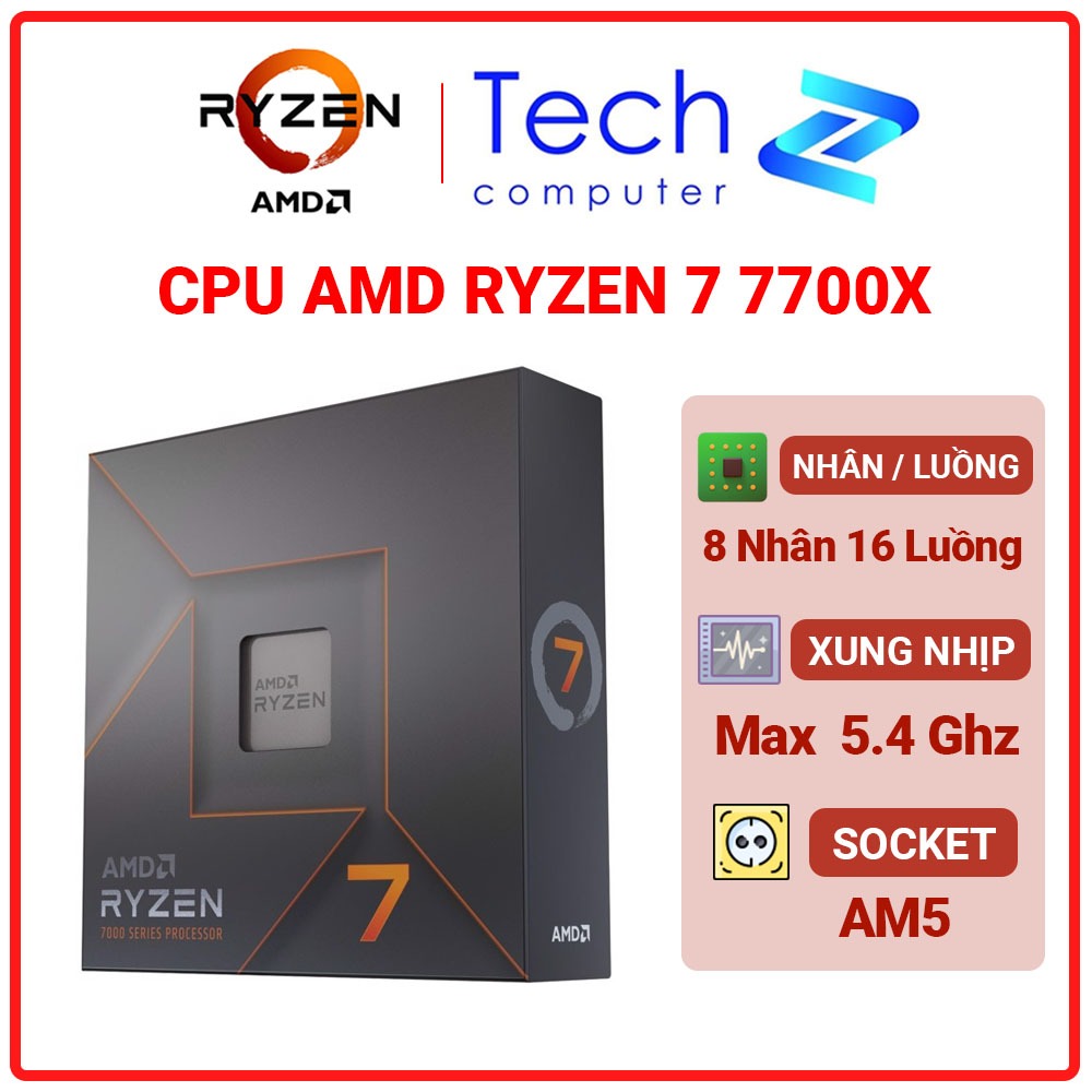 CPU AMD RYZEN 7 7700X Chính Hãng Bảo Hành 3 Năm | Shopee Việt Nam