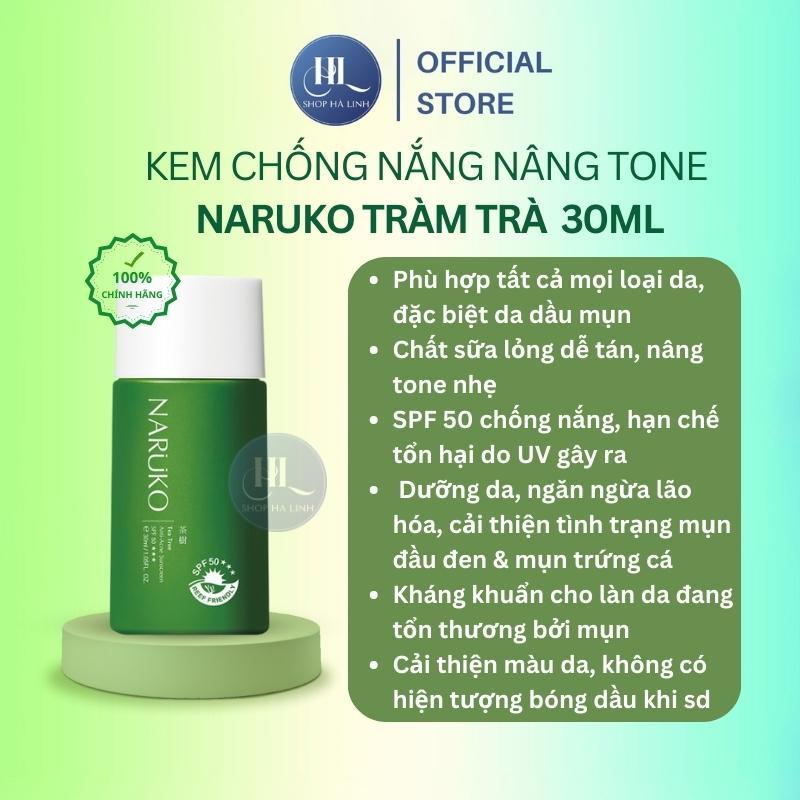 (Bản Đài) Kem chống nắng nâng tone cho da dầu mụn Naruko trà tràm Tea Tree Anti-Acne Sunscreen ...