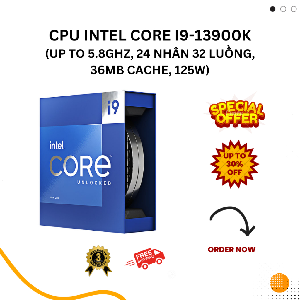 Bộ Chip xử lý CPU INTEL CORE I9-13900K (UP TO 5.8GHZ, 24 NHÂN 32 LUỒNG ...