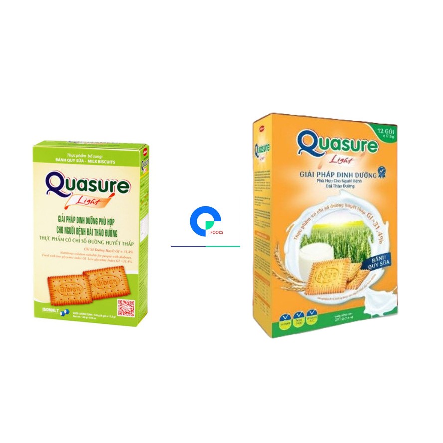 Bánh quy tiểu đường ăn kiêng Quasure Light Sữa Hộp 140g (8 gói); Hộp ...