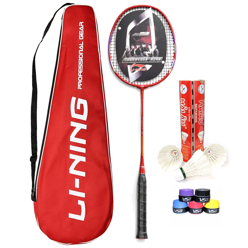 Vợt cầu lông Lining căng sẵn 8kg khung Carbon Tặng kèm quấn cán và Túi ...