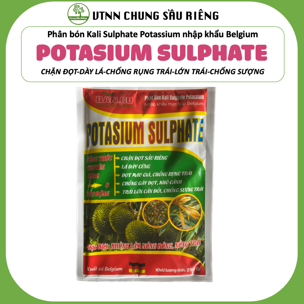 Phân bón lá Kali POTASSIUM SULPHATE nhập khẩu Belgium giúp chặn đọt ...
