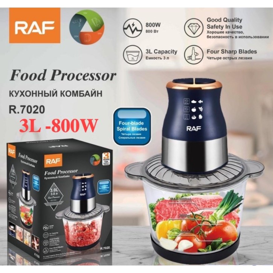 Máy xay thực phẩm đa năng 3L RAF R.7020 Cối Thủy Tinh,công suất lớn 800W-3L | Shopee Việt Nam
