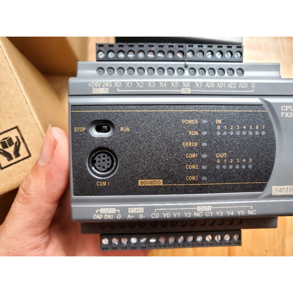 Bộ lập trình PLC FX3U-14MT-6AD2DA , FX3U 14MR Board, 6AD/2DA 0-10V 0 ...