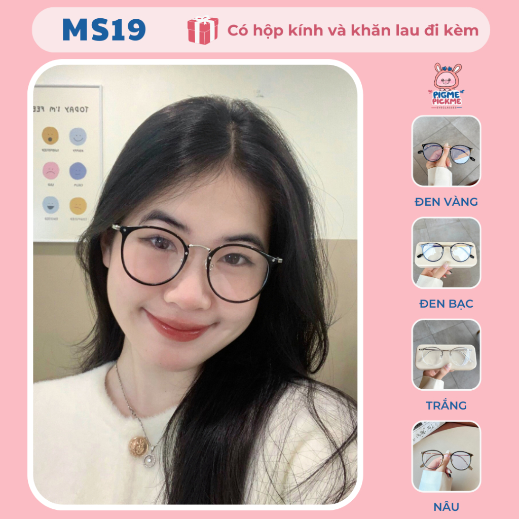 Gọng kính cận nữ dáng oval chất liệu nhựa dẻo phối kim loại chắc chắn ...