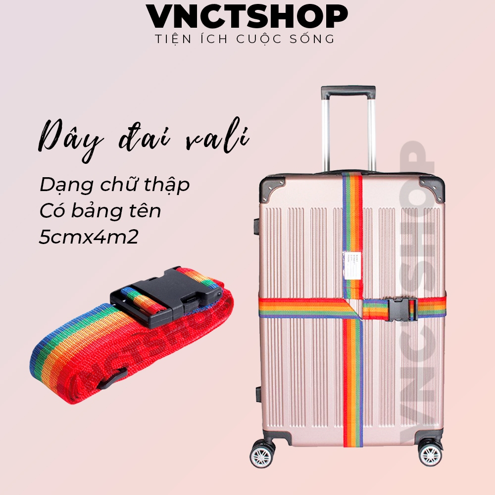 Dây đai vali chữ thập vnctshop, dây ràng buộc khóa hành lý đi du lịch ...
