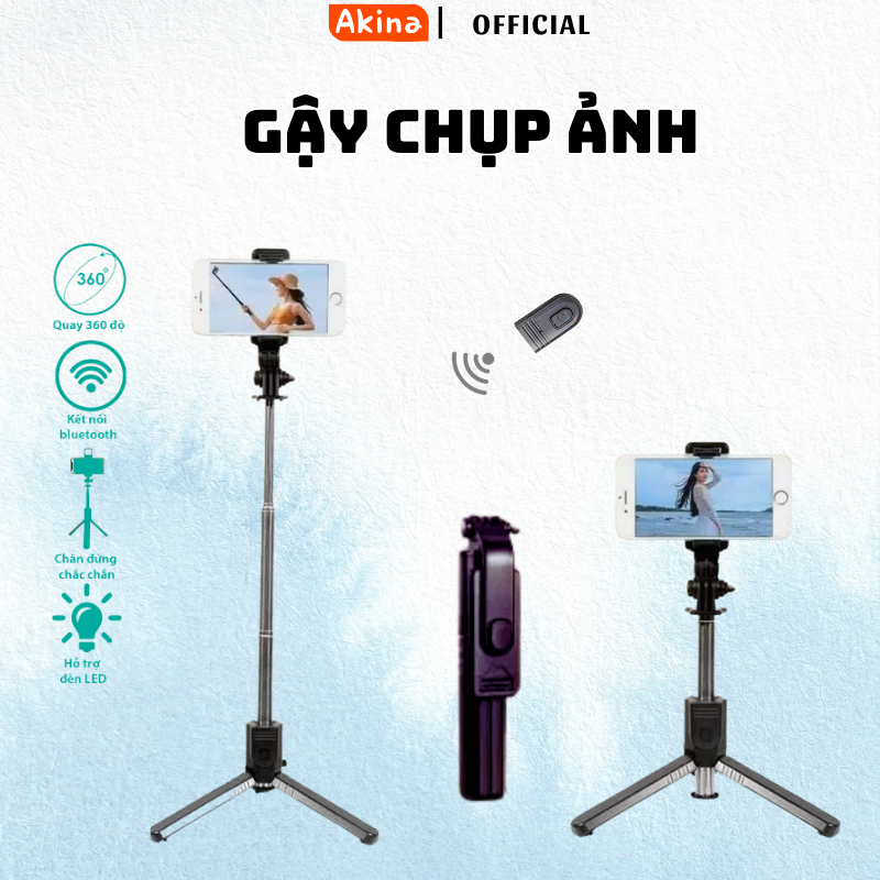 Gậy Chụp Arnh 3 Chân Akina Có Điều Khiển Bluetooth Selfie Siêu Đẹp ...