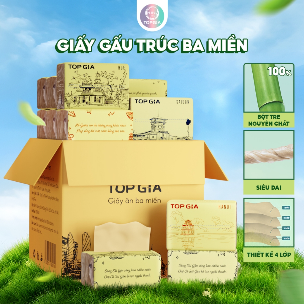 Giấy ăn rút TopGia cao cấp thùng 30 gói nhỏ tiện lợi cho cuộc sống hàng ...
