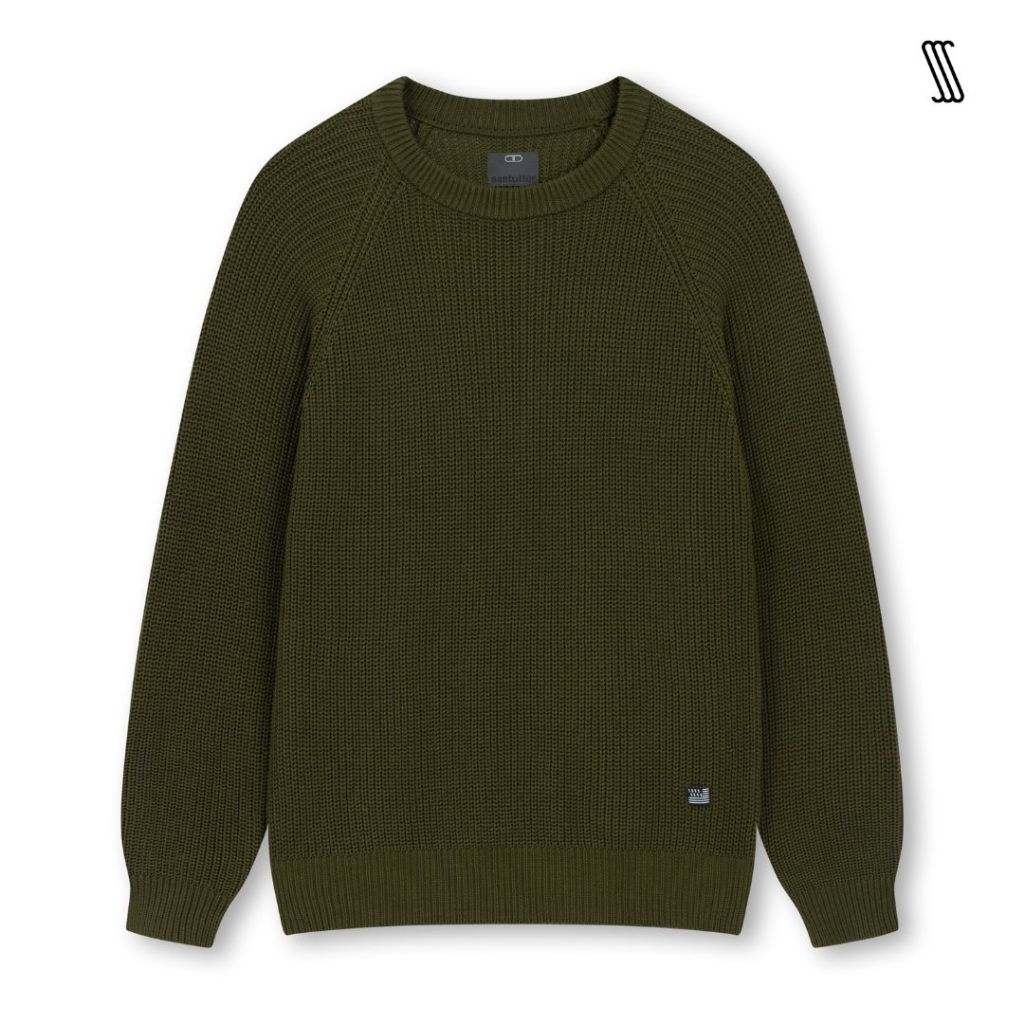Áo sweater len nam SSSTUTTER nỉ len màu trendy form cơ bản màu tay bo ...