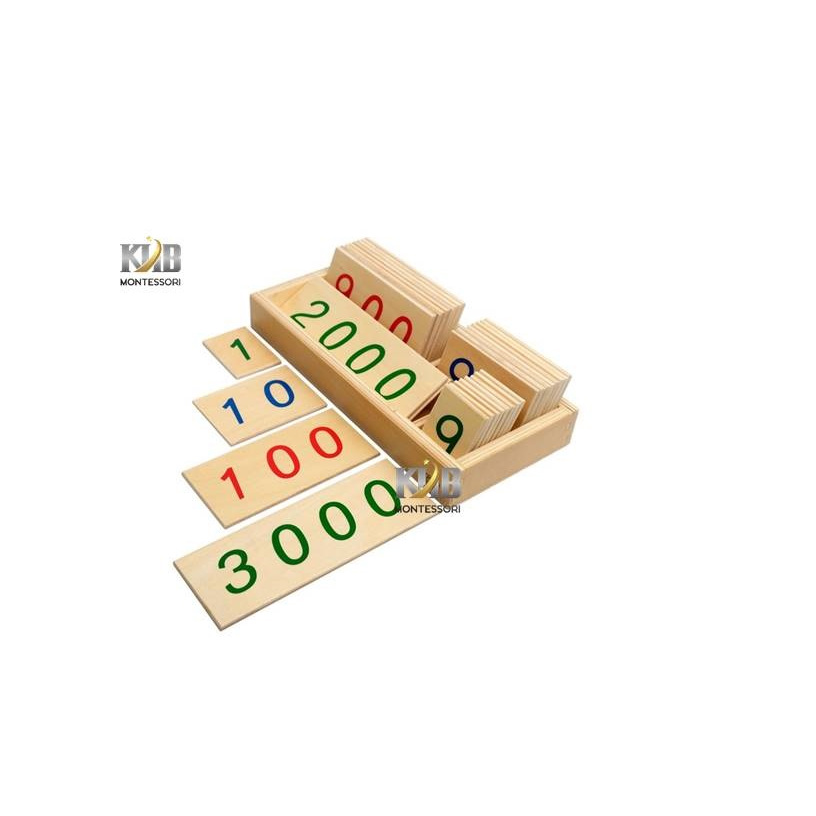 Bộ thẻ 1 -3000 cỡ lớn , thẻ 1-3000 montessori Large Wooden Number Cards ...