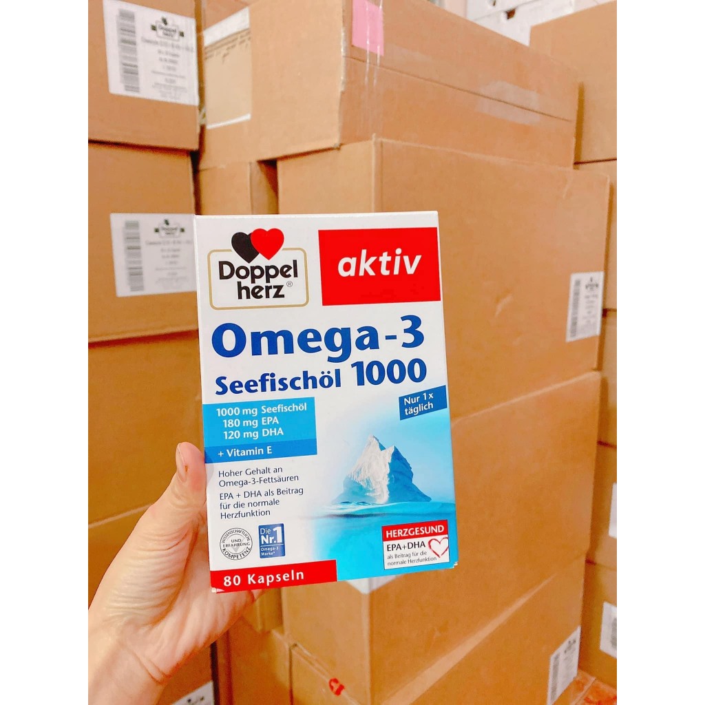 [ Date mới Đủ Bill ] Viên uống dầu cá Omega-3 1000 Doppel herz Hộp 80v ...