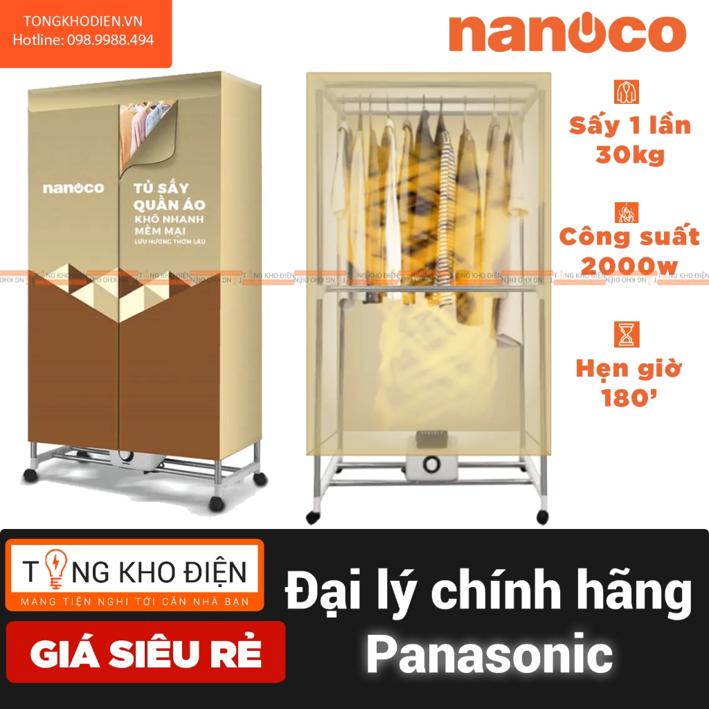 Tủ sấy quần áo Nanoco, công suất lớn, sấy khô nhanh, sức chứa lớn, bảo ...